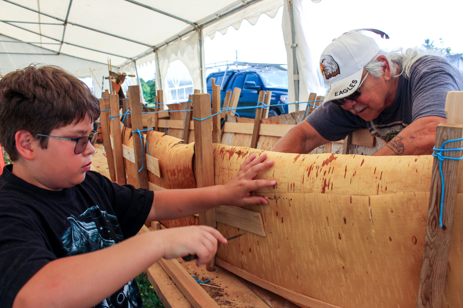 canoe build 2023 day 1-11 – Mississaugas of the Credit First Nation
